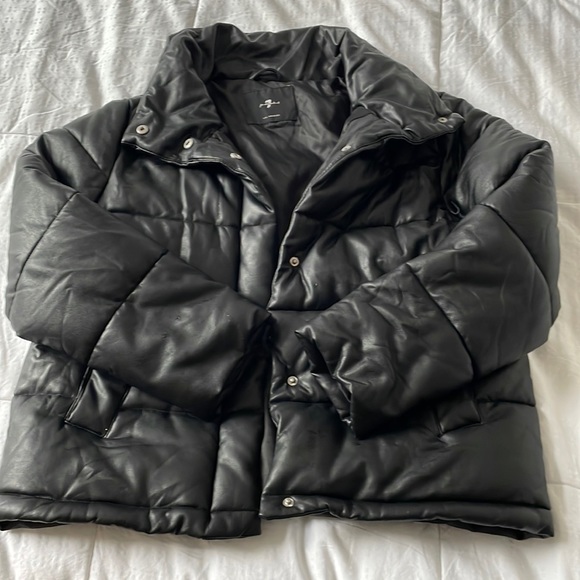 7 For All Mankind | Jackets & Coats | Seven For Mankind Leather Bubble ...